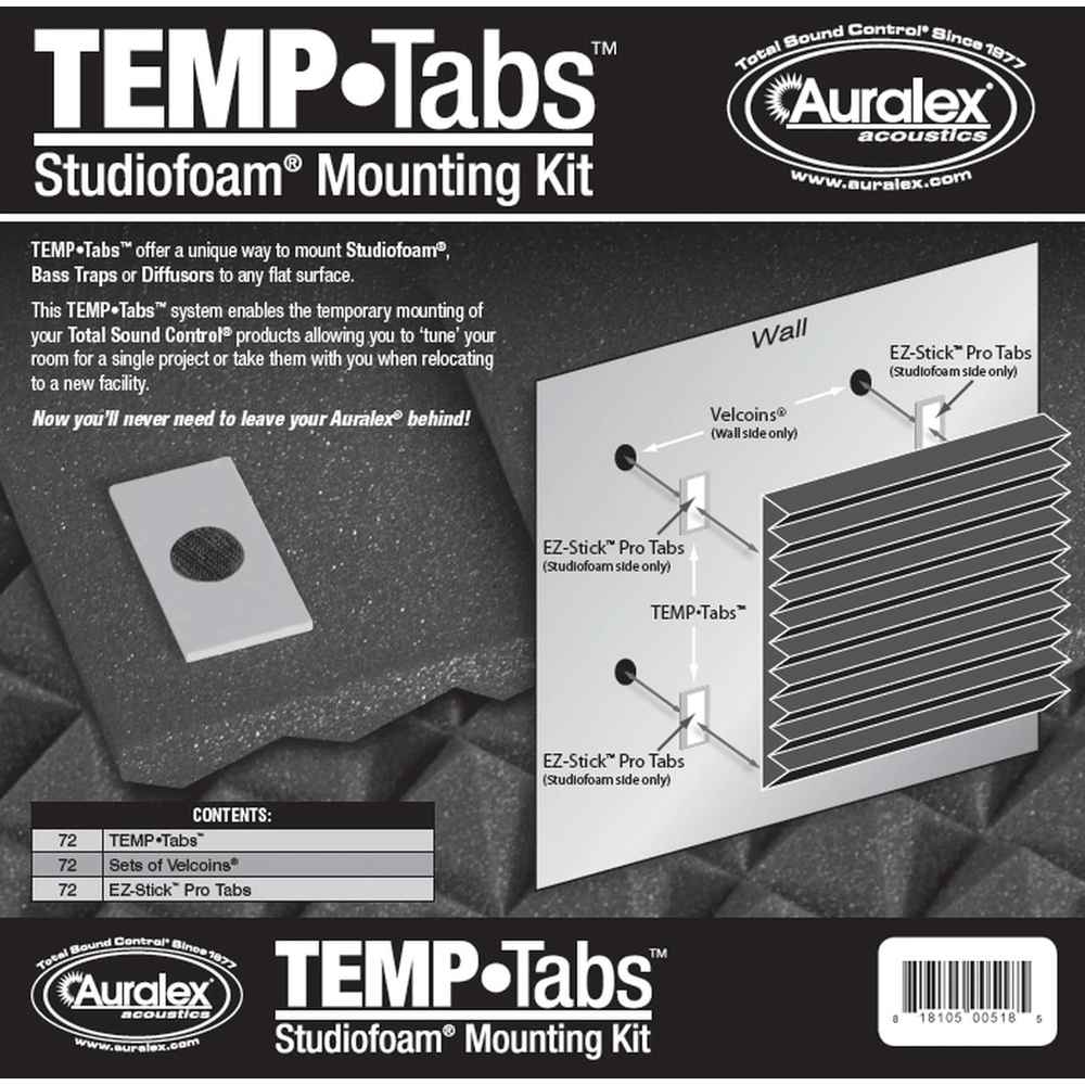 Auralex TEMP-Tabs Studiofoam montagekit kopen? - InsideAudio