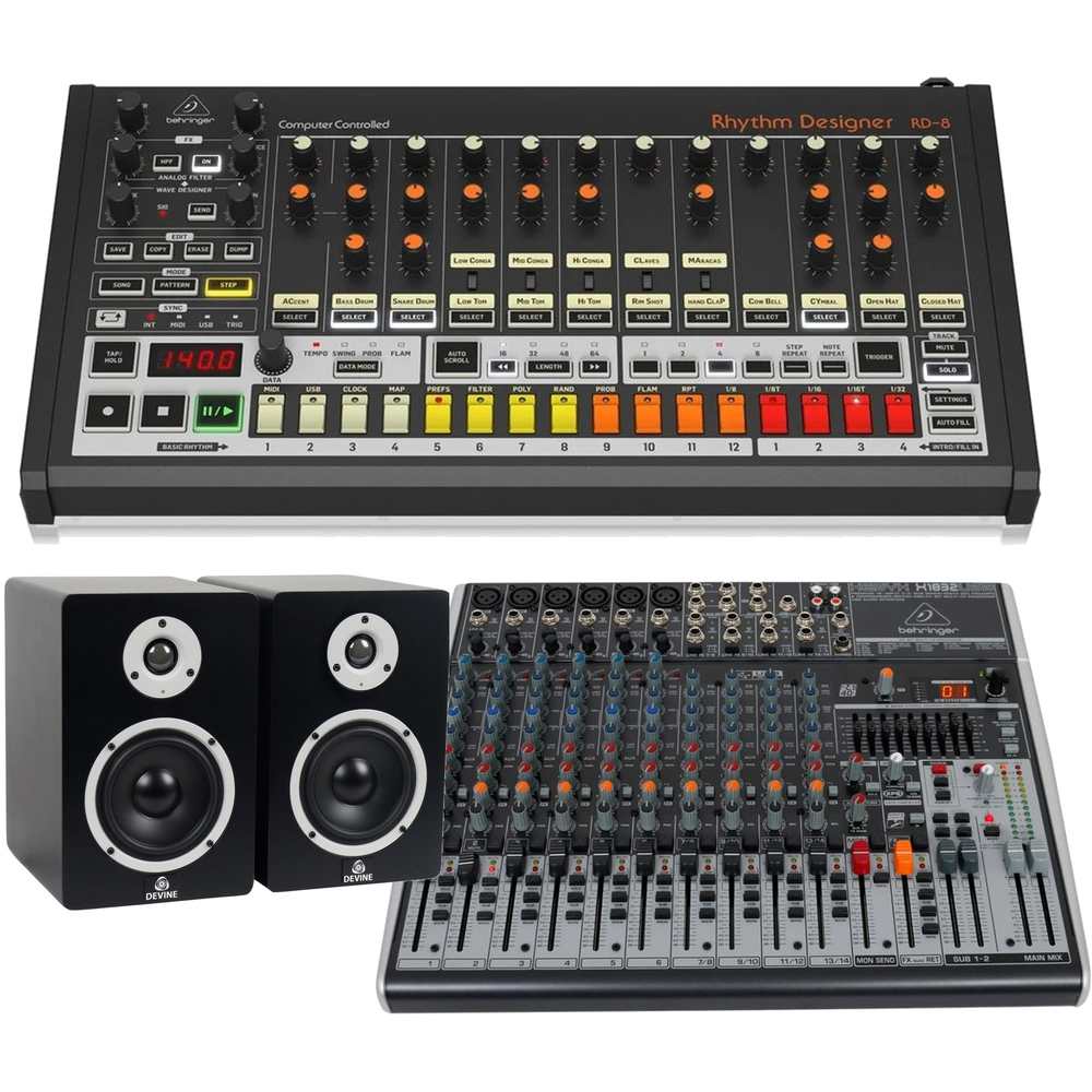 Behringer RD-8 Rhythm Designer analoge drumcomputer + studio-mixer ...